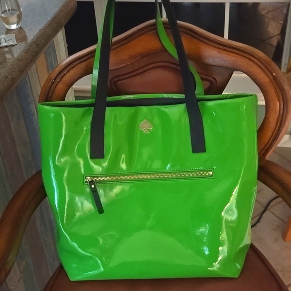 kate spade | Bags | Kate Spade Neon Green Patent Leather Tote | Poshmark
